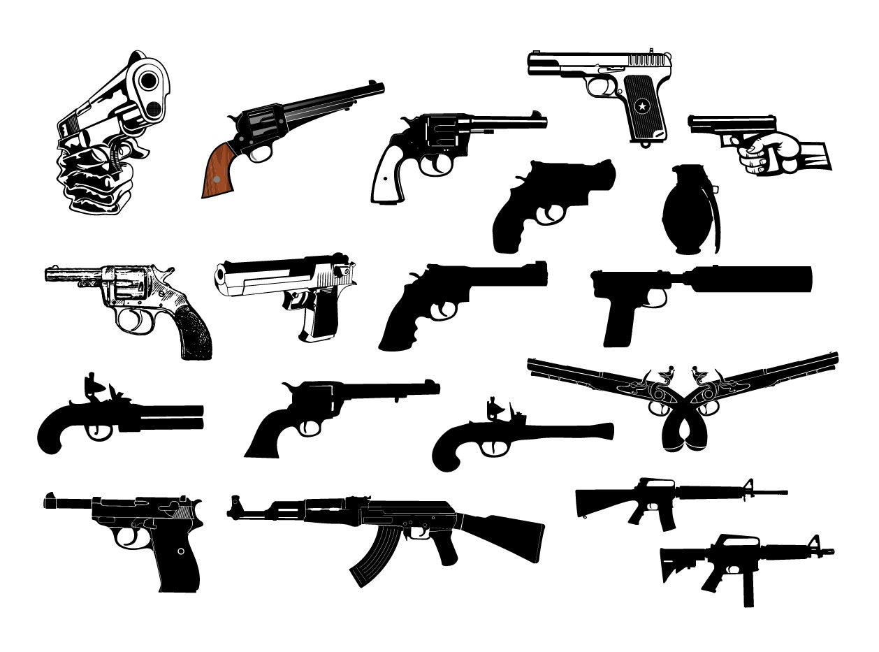 Paquete de armas arma revólver SVG PNG DXF - Etsy México