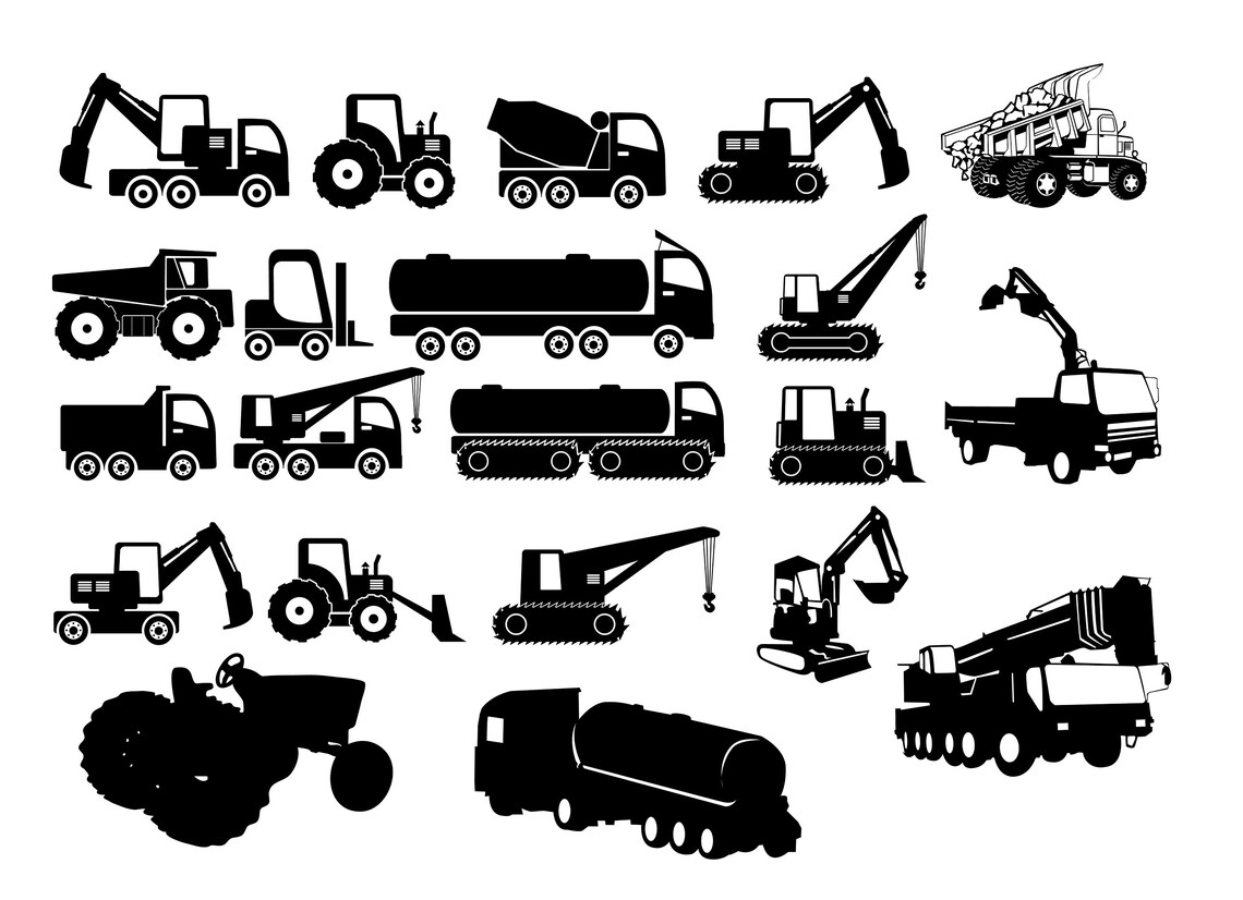 Construction Trucks Bundle SVG PNG DXF - Etsy