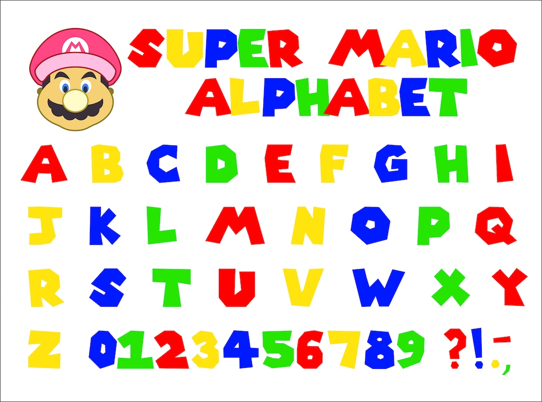 Super Mario Alphabet SVG,PNG,DXF - Etsy