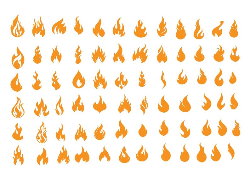 Fire Bundle Fire Flames SVG PNG DXF - Etsy