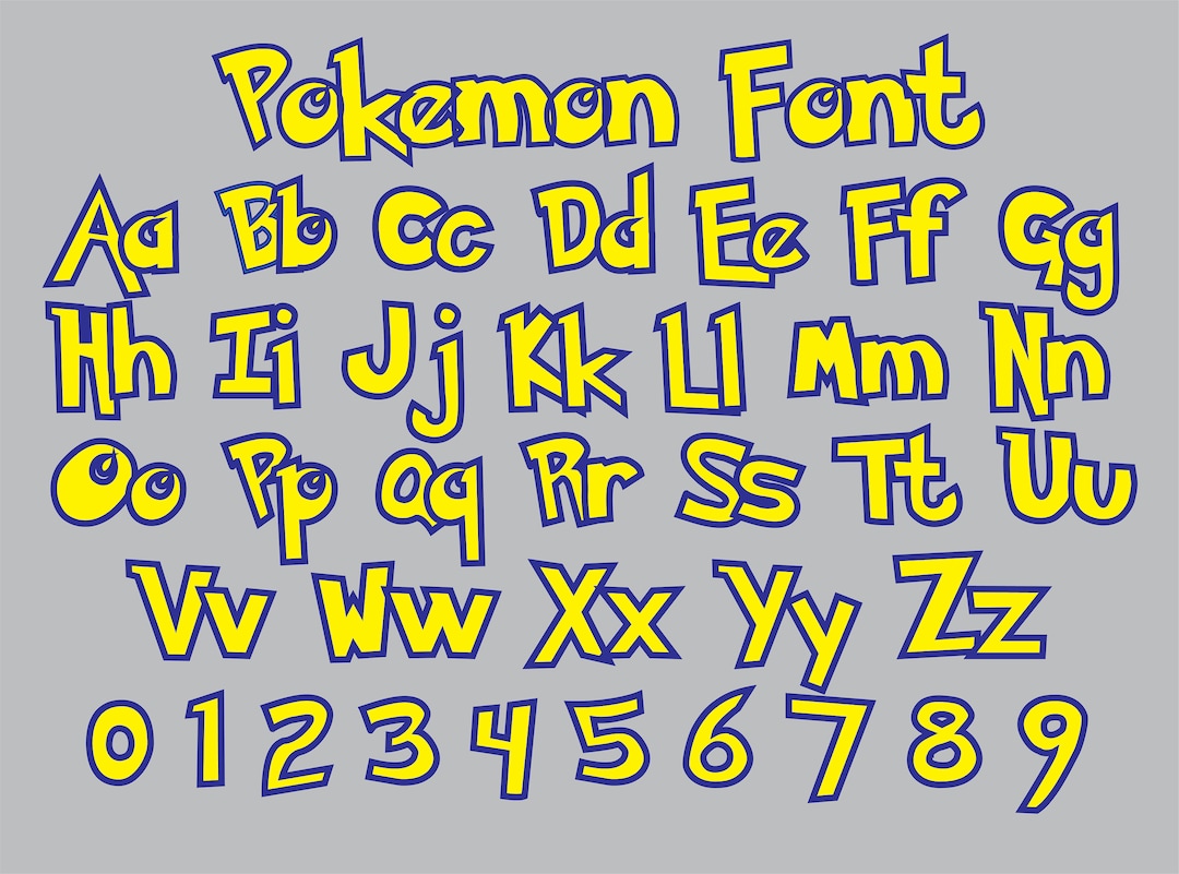 Pokemon Alphabet SVG, PNG - Etsy