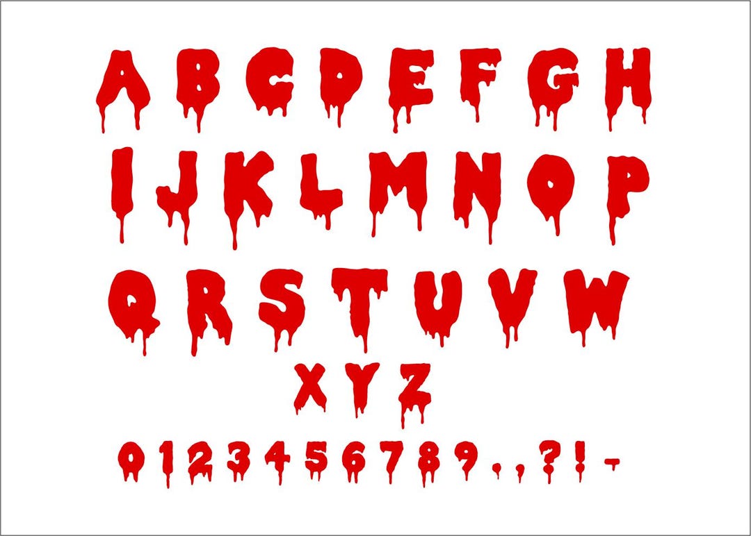Blood Font, Dripping Alphabet, SVG, PNG, DXF - Etsy UK