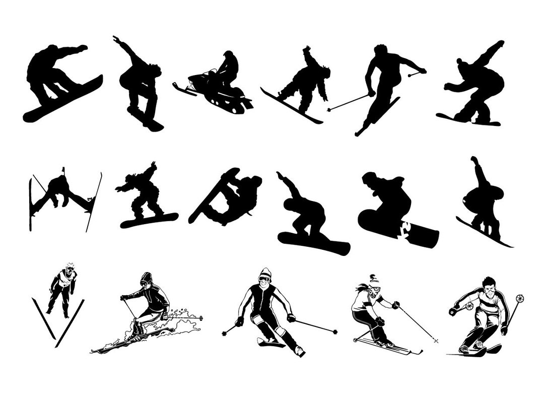 Snowboarding Bundle, Silhouette, SVG, PNG, DXF - Etsy
