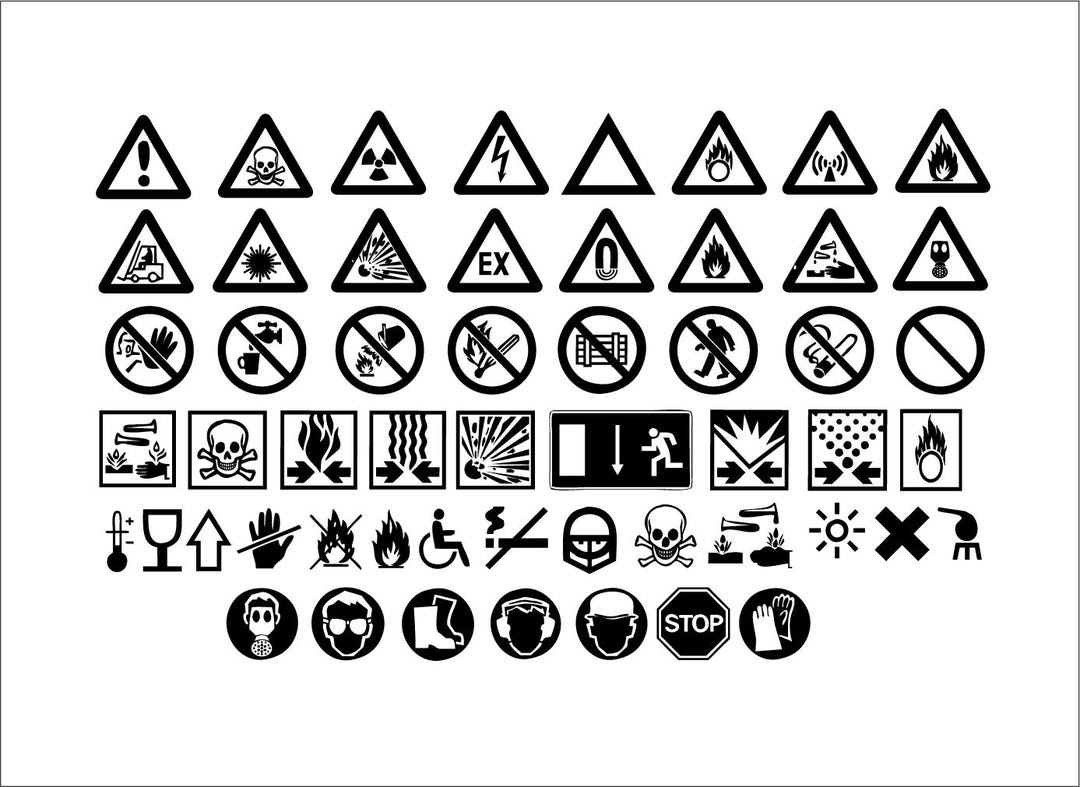 Danger Bundle, Warning, Danger Stickers, SVG, PNG, DXF - Etsy