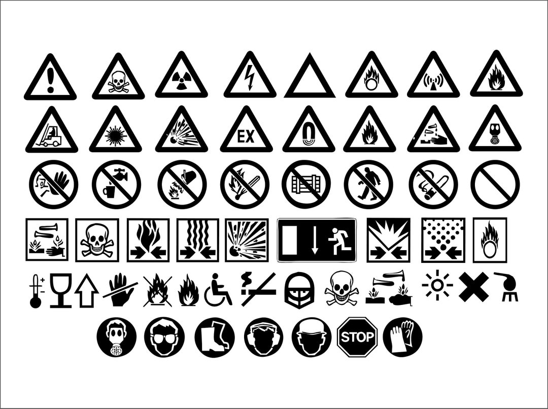 Danger Bundle, Warning, Danger Stickers, SVG, PNG, DXF - Etsy