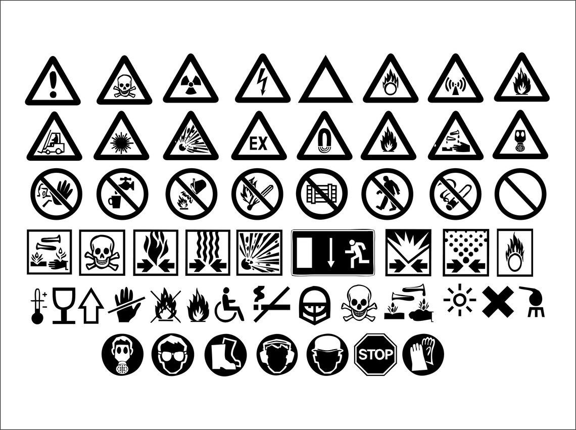 Danger Bundle Warning Danger Stickers SVG PNG DXF | Etsy