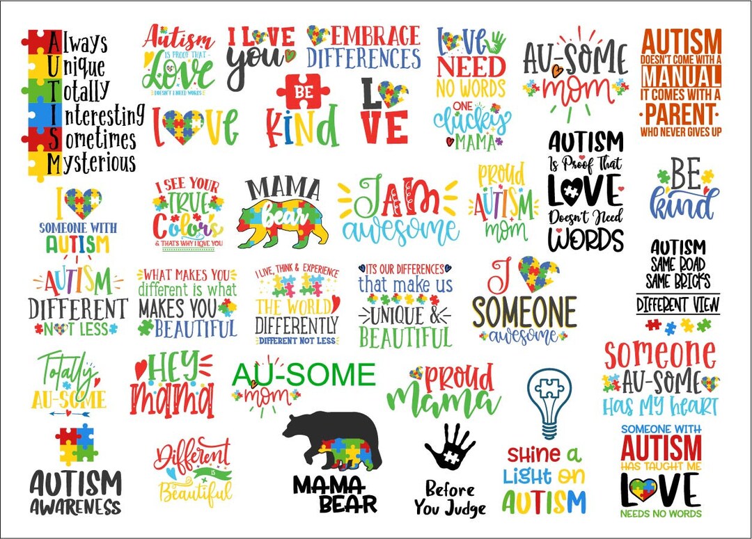 Autism Bundle, SVG, PNG, DXF - Etsy