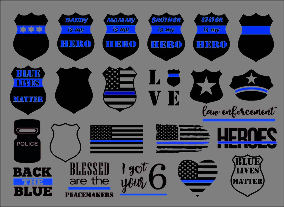 Police Blue Line, Police Bundle, SVG, PNG, DXF - Etsy