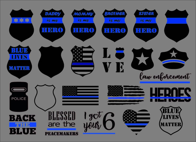 Police Blue Line, Police Bundle, SVG, PNG, DXF - Etsy