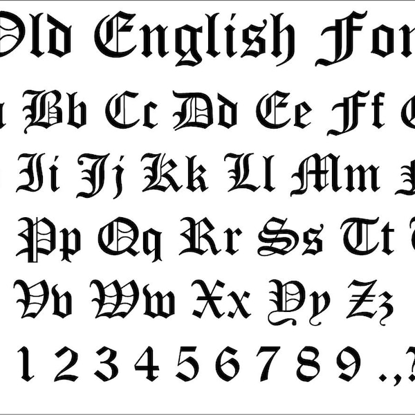 Old English Font - Etsy