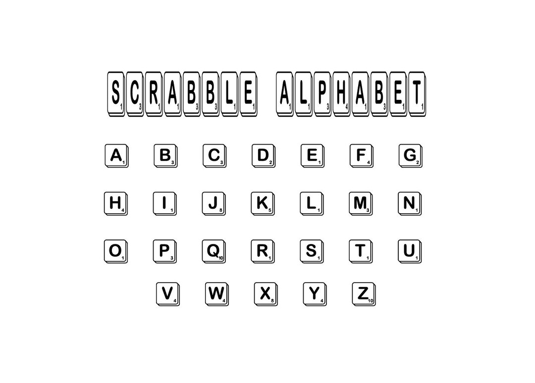 Scrabble Font, Alphabet, SVG, PNG, DXF - Etsy