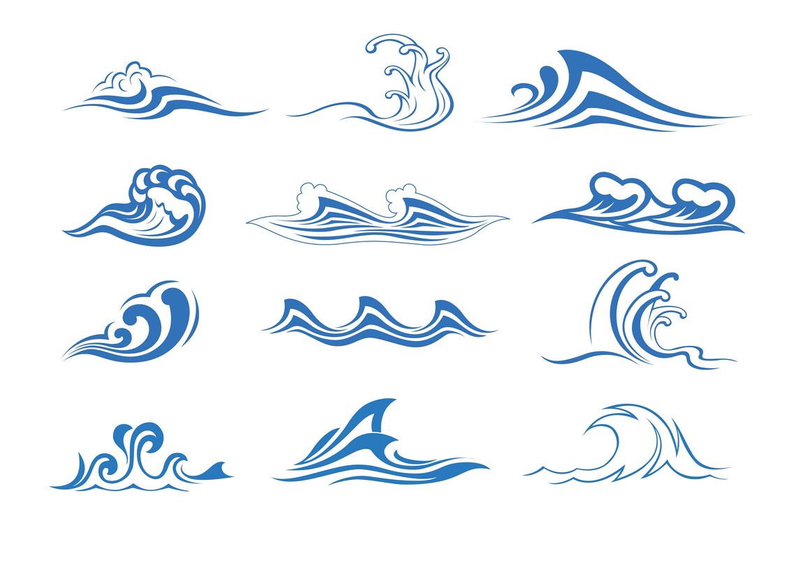 Wave Bundle SVG PNG DXF - Etsy