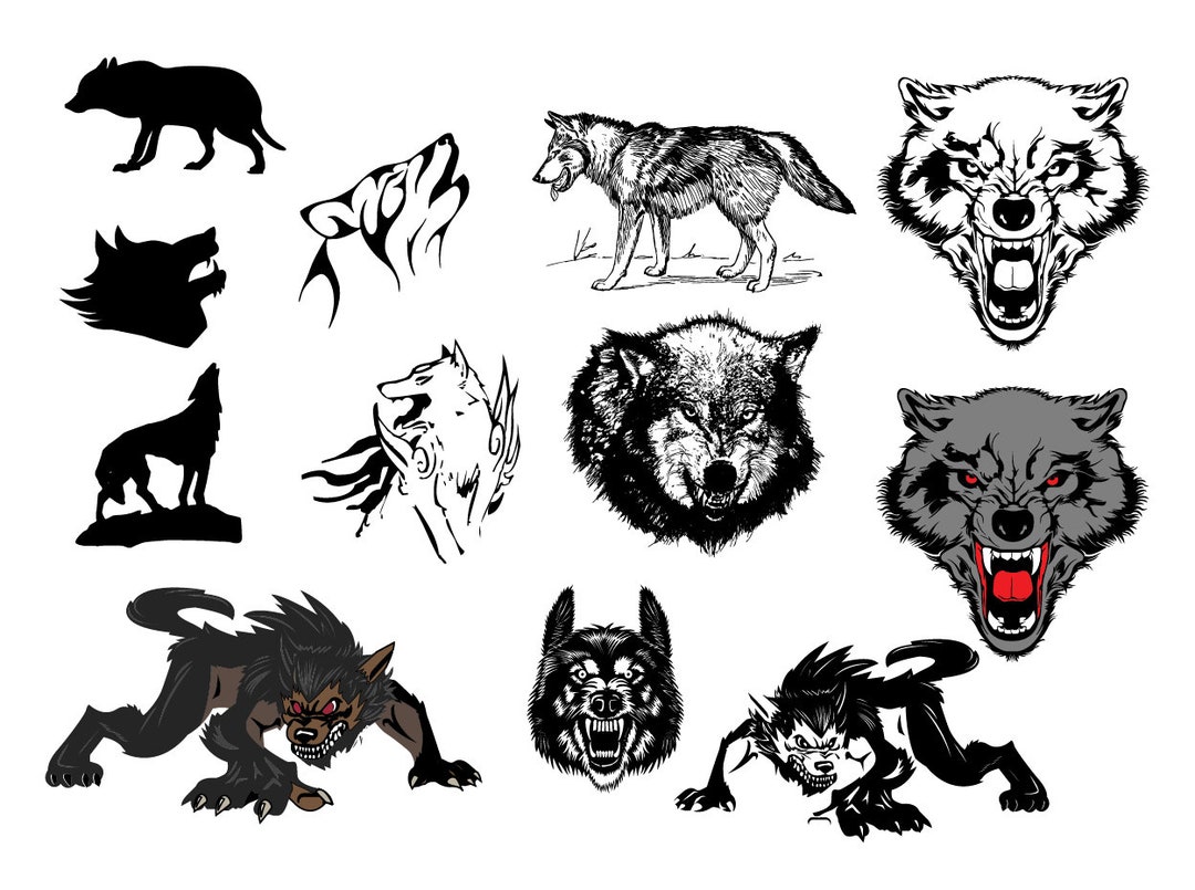 Wolf Pack Bundle, Wolfhead, SVG, PNG, DXF - Etsy