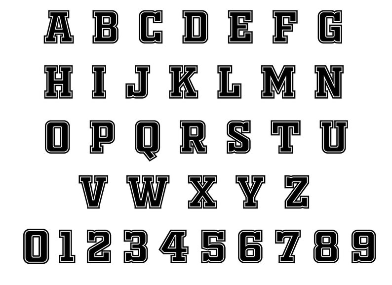 Varsity Font College Alphabet SVG PNG DXF - Etsy