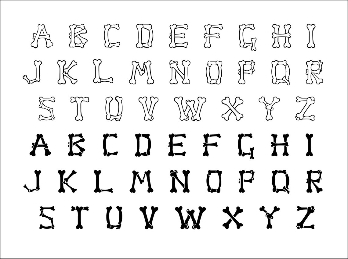 Bone Font SVG PNG DXF - Etsy