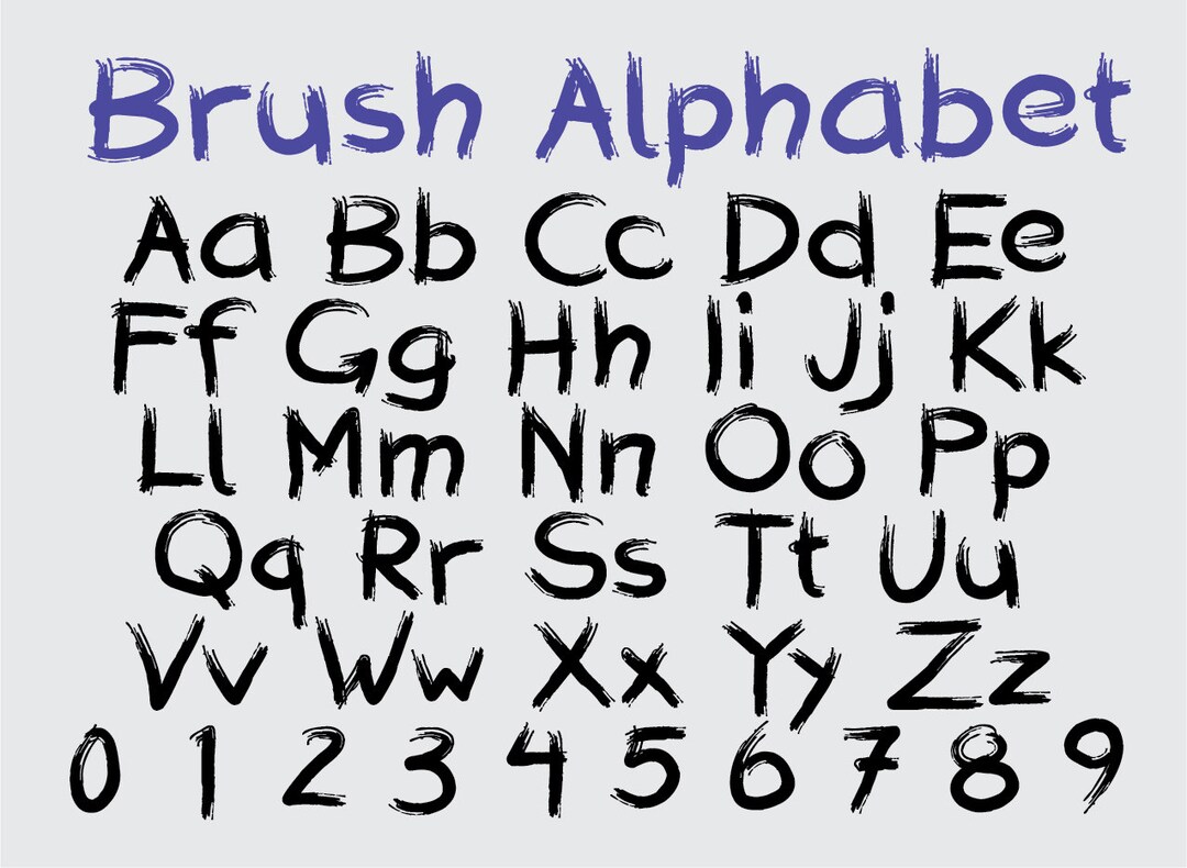 Brush Alphabet, Brush Font, SVG, PNG - Etsy