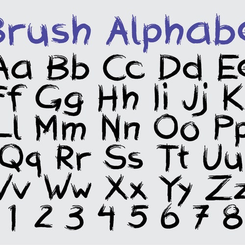 Brush Font SVG Brush Alphabet SVG Brush Clipart Painting - Etsy