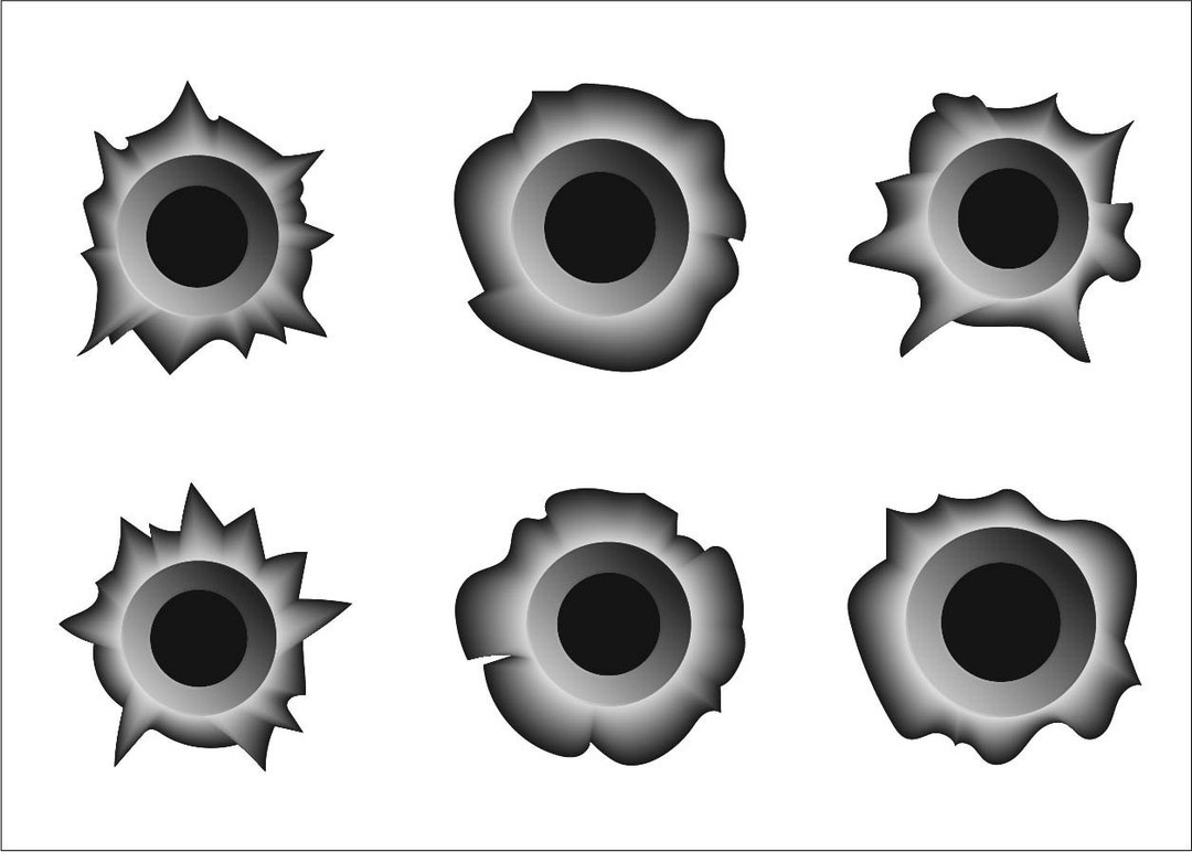 Bullet Hole Bundle, Gun Shot SVG, PNG, DXF - Etsy Australia