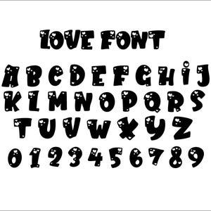 Love Font, Alphabet, SVG, PNG, DXF - Etsy