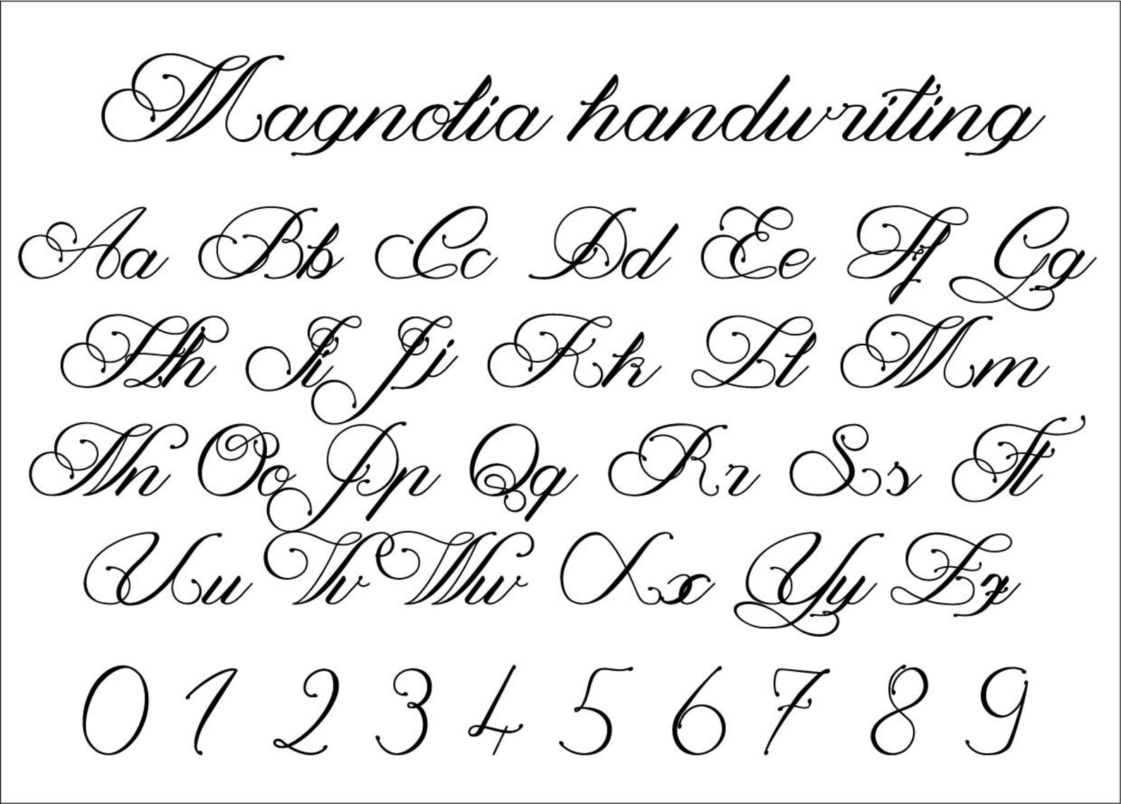 Magnolia Handwriting Font SVG PNG DXF - Etsy