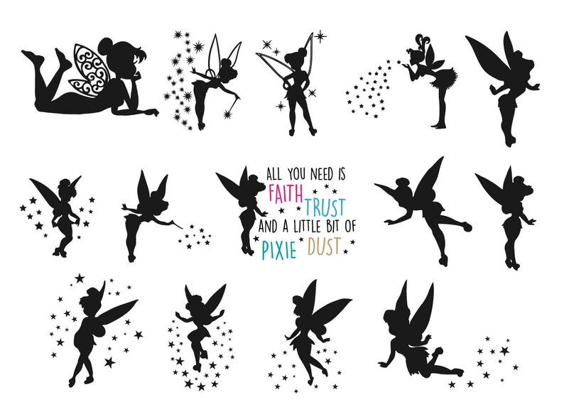 Tinkerbell Bundle Silhouette SVG PNG DXF - Etsy