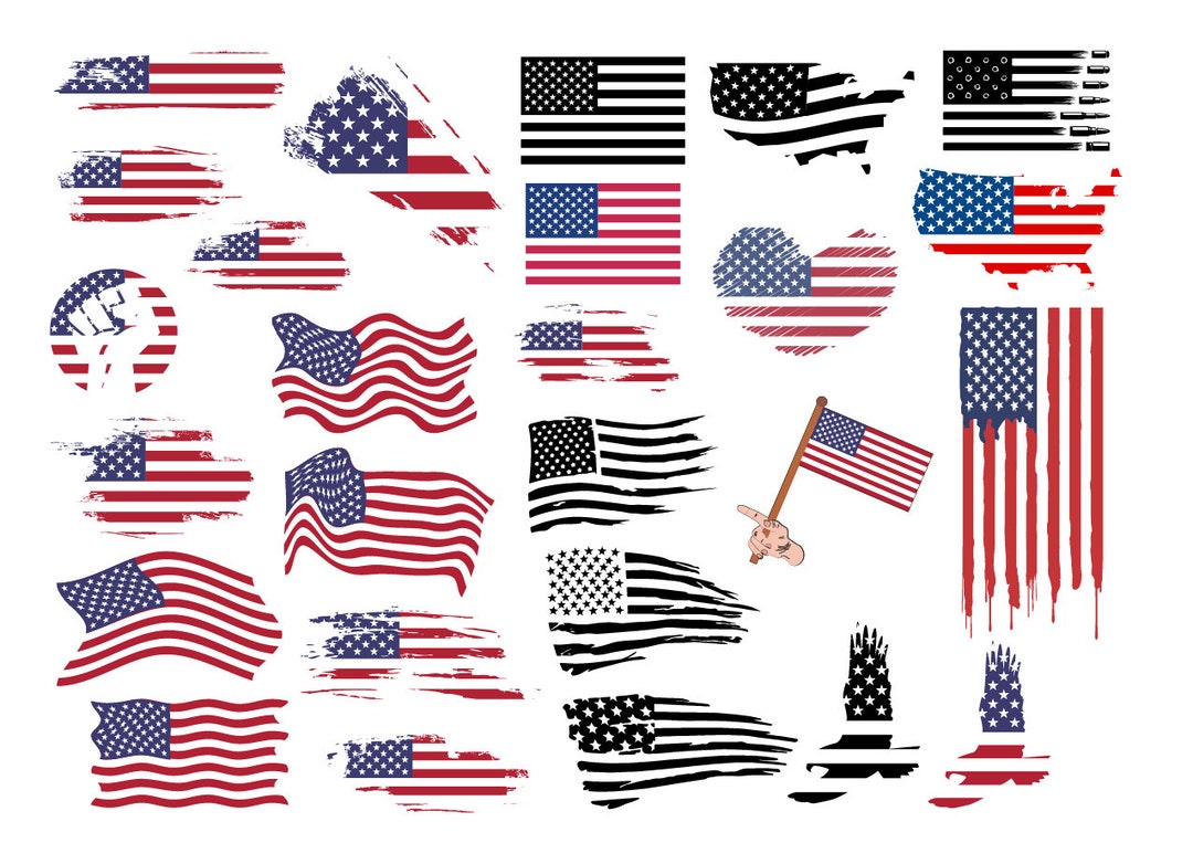 American Flag Bundle, SVG, PNG, DXF - Etsy