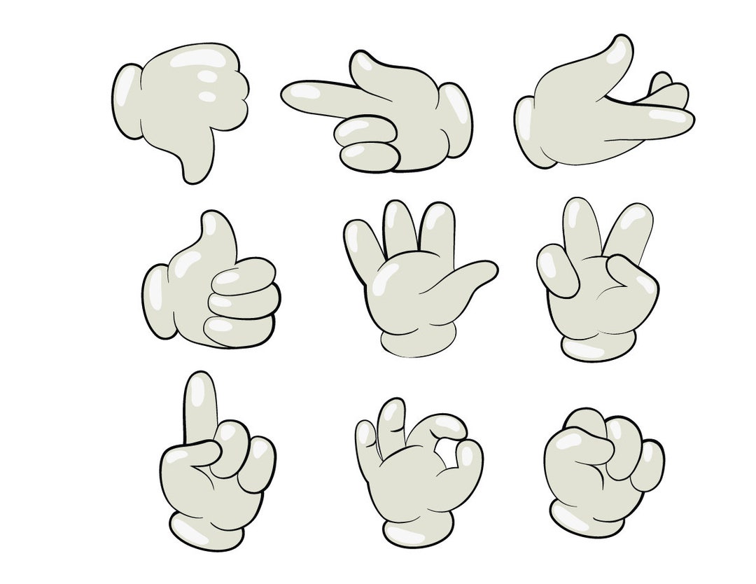 Cartoon Hands Gloves, SVG, PNG, DXF - Etsy