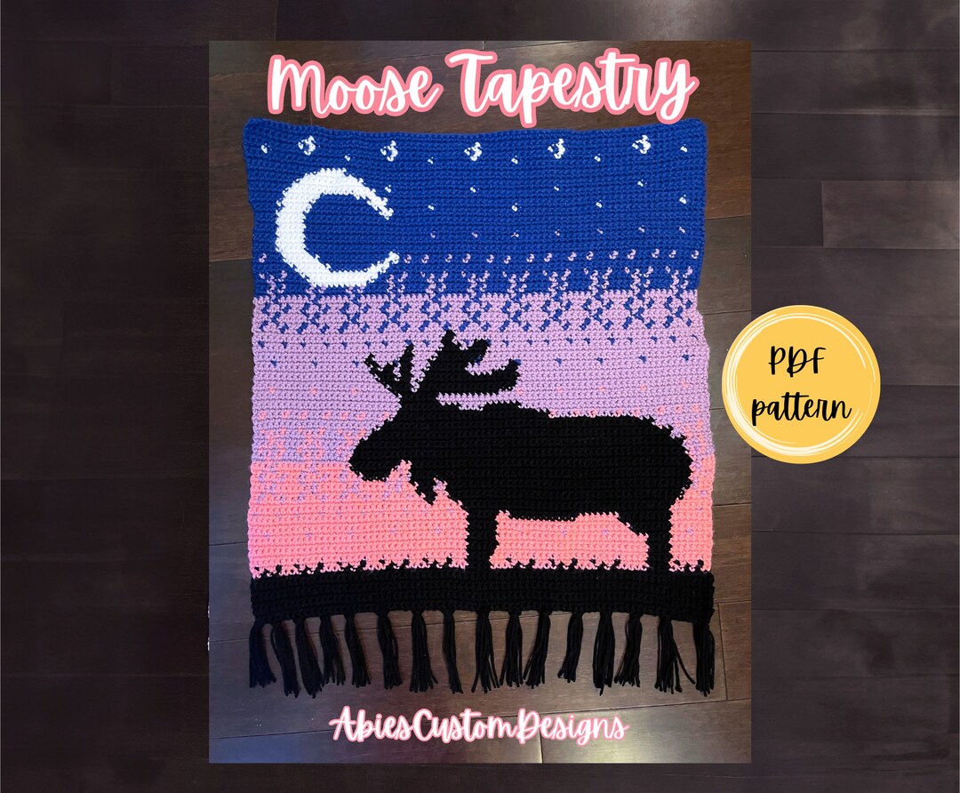 Moose Tapestry Crochet Pattern, Crochet Moose Pattern, Crochet Tapestry ...