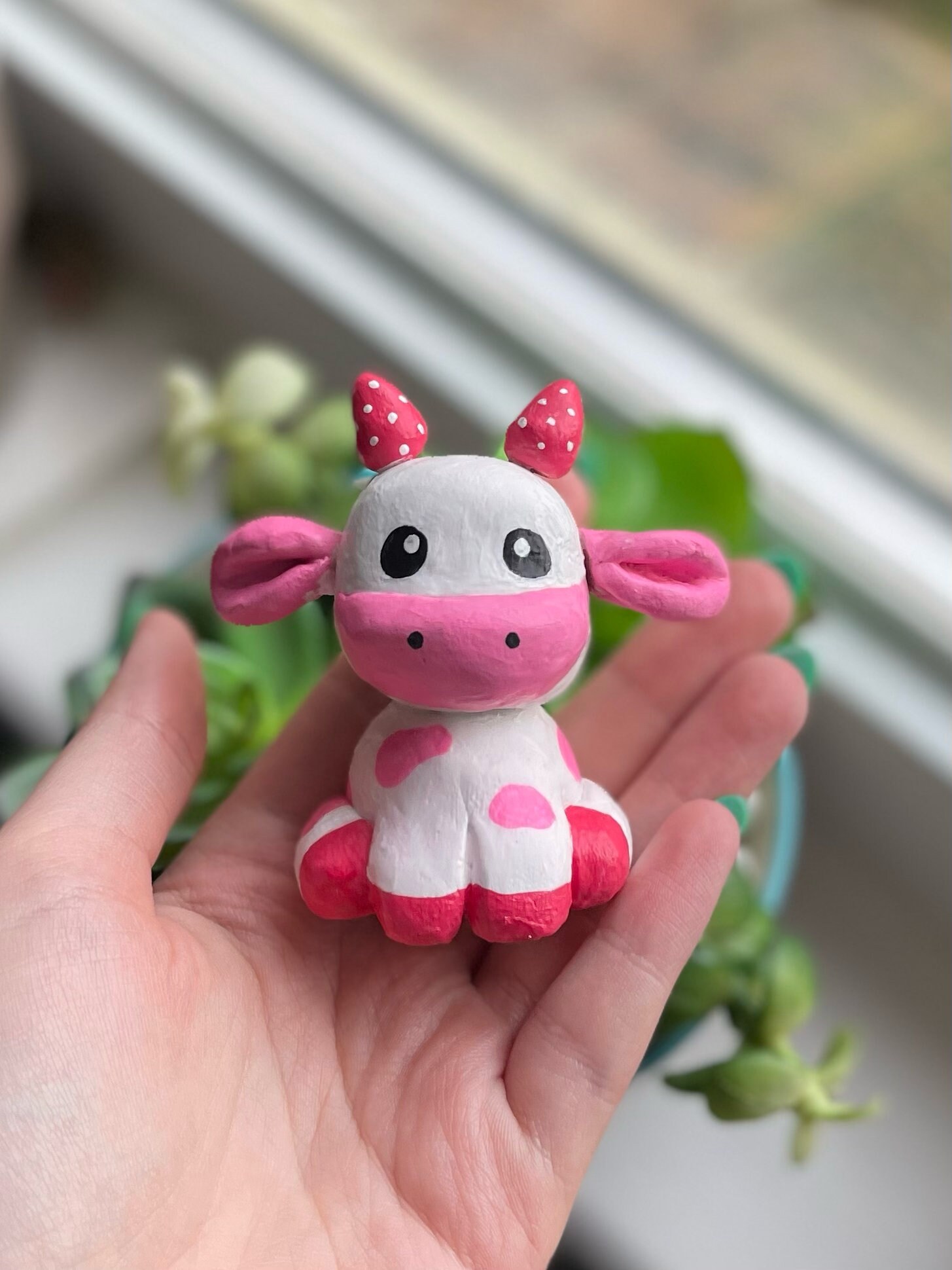 Handmade Strawberry Cow, Made to Order Clay Cow, Handmade Gift ...