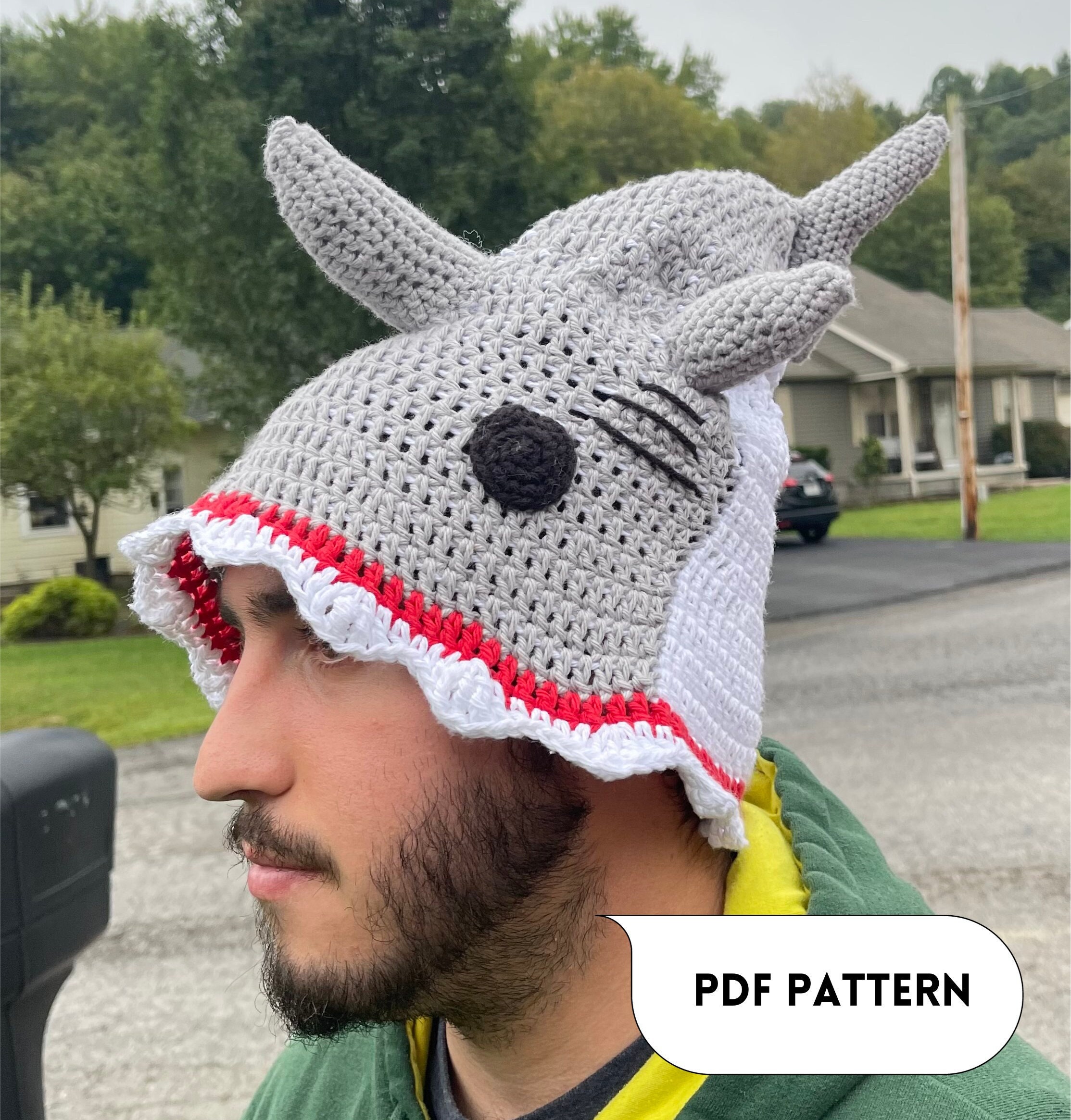 Crochet Shark Hat Crochet Pattern, Crochet Pattern, Shark Hat, Crochet ...