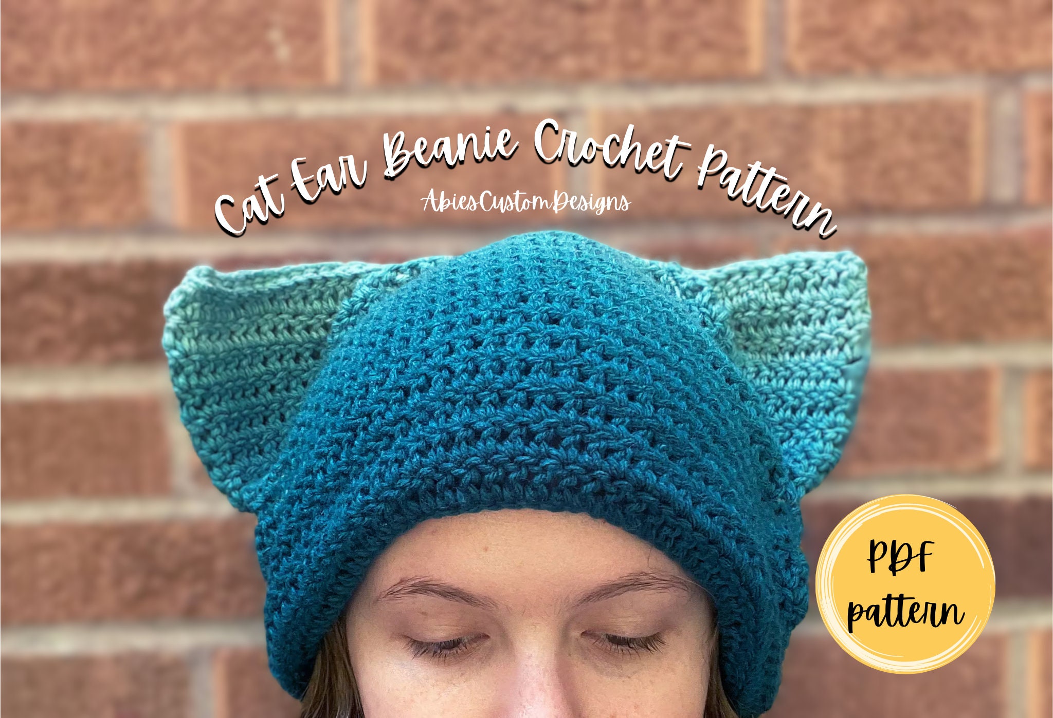 Cat Ear Beanie Crochet Pattern, Crochet Pattern, Cat Ear Hat, Crochet ...