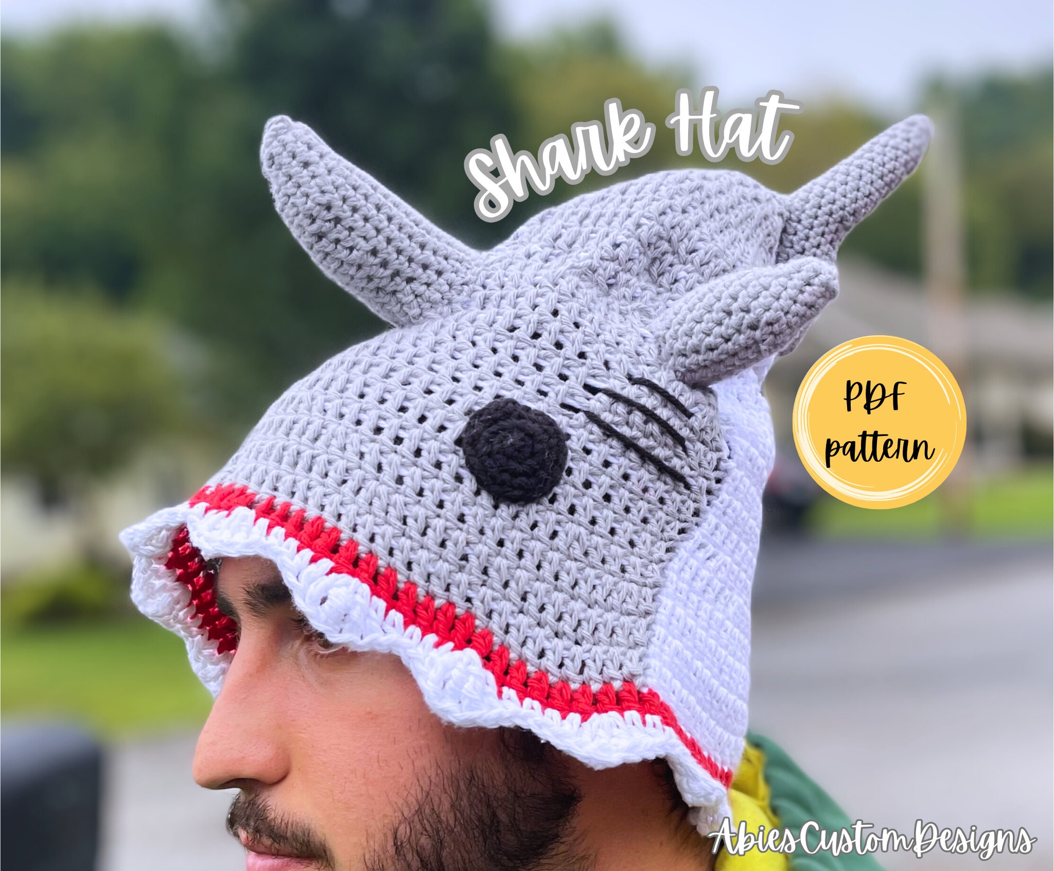Crochet Shark Hat Crochet Pattern, Crochet Pattern, Shark Hat, Crochet ...