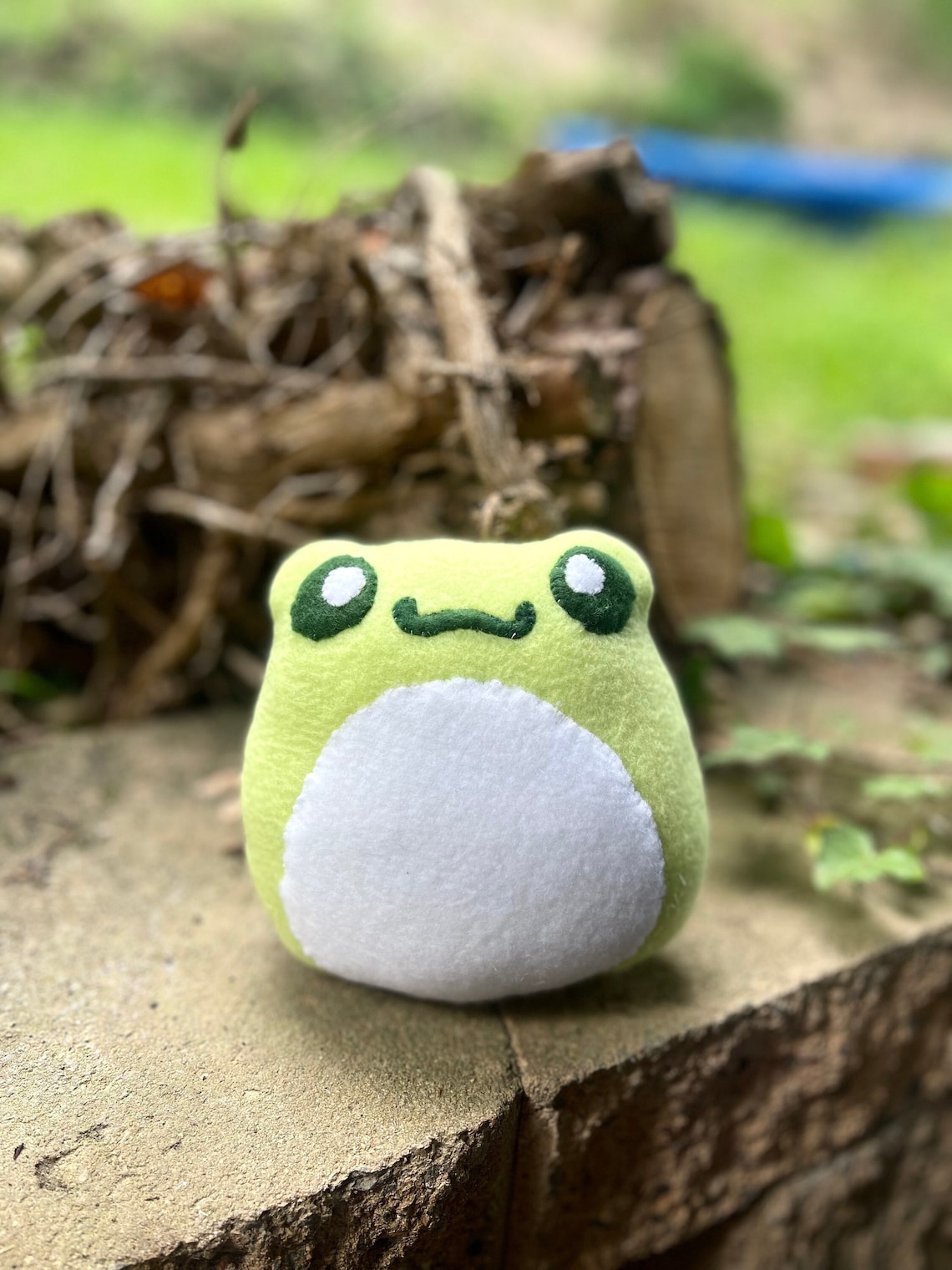 Handmade Frog Plushie, Made to Order Hand Sewn Frog Plushie, Stuffed ...