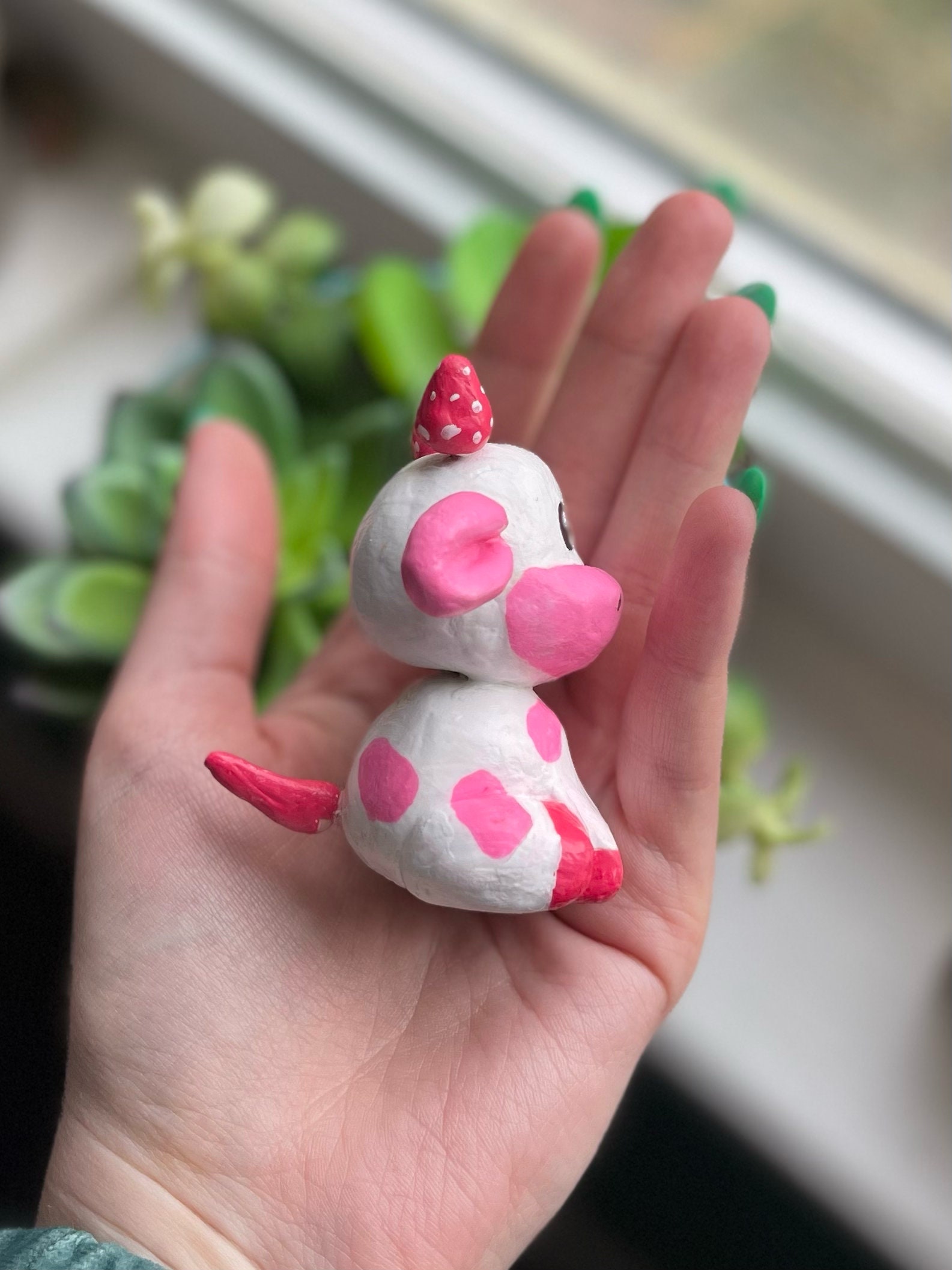 Handmade Strawberry Cow, Made to Order Clay Cow, Handmade Gift ...