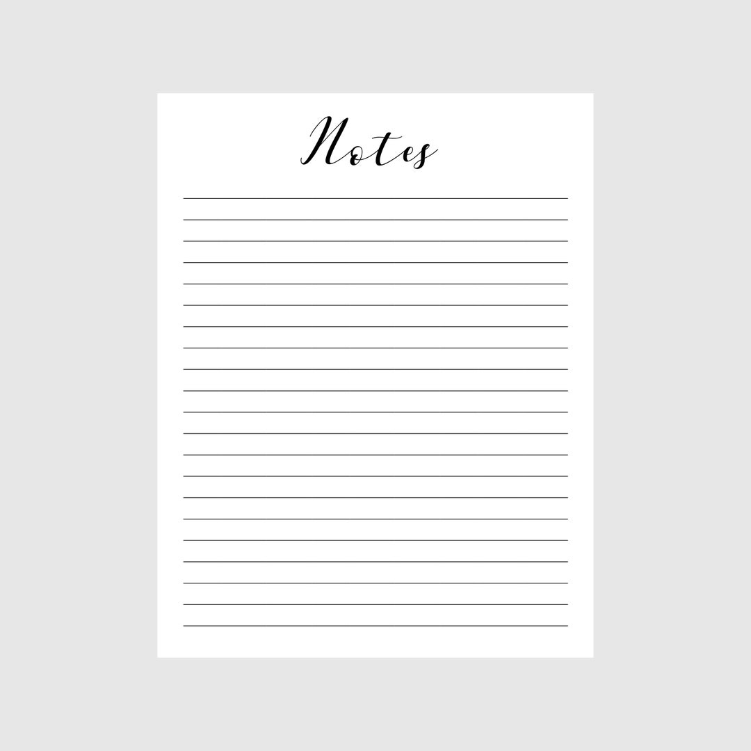 Notes | Printable | Digital Download - Etsy