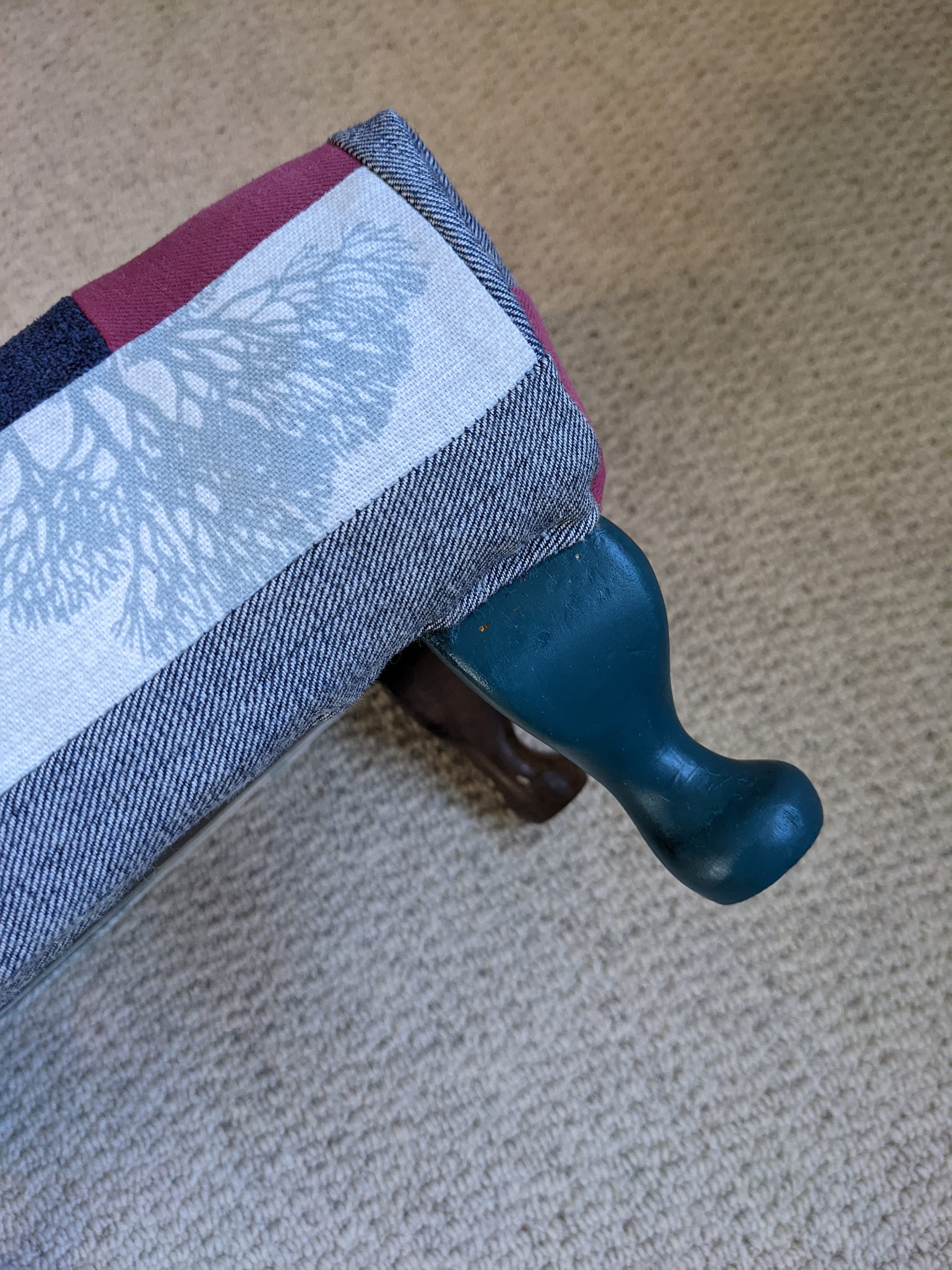 Patchwork Footstool With Queen Style Feet - Etsy