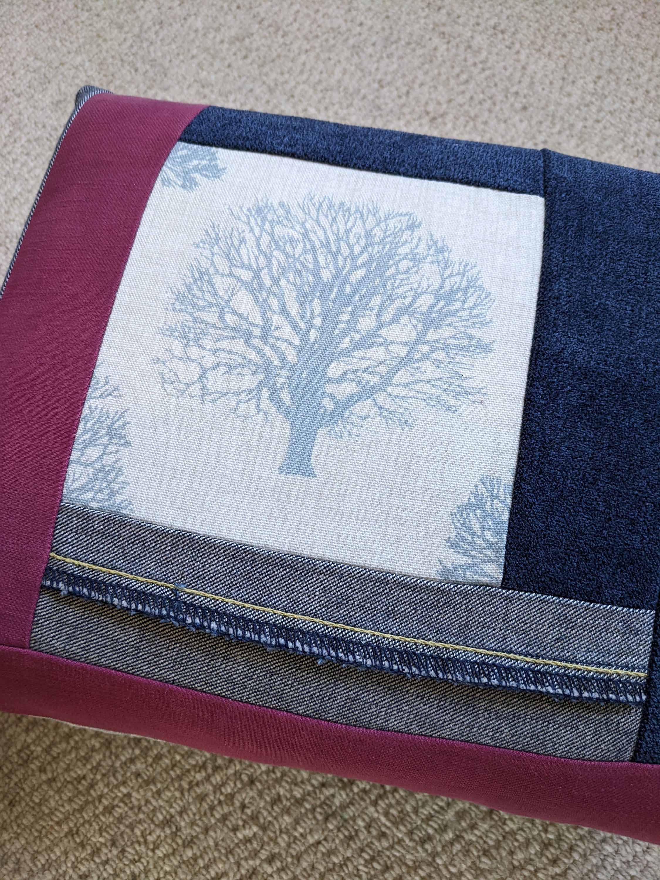 Patchwork Footstool With Queen Style Feet - Etsy