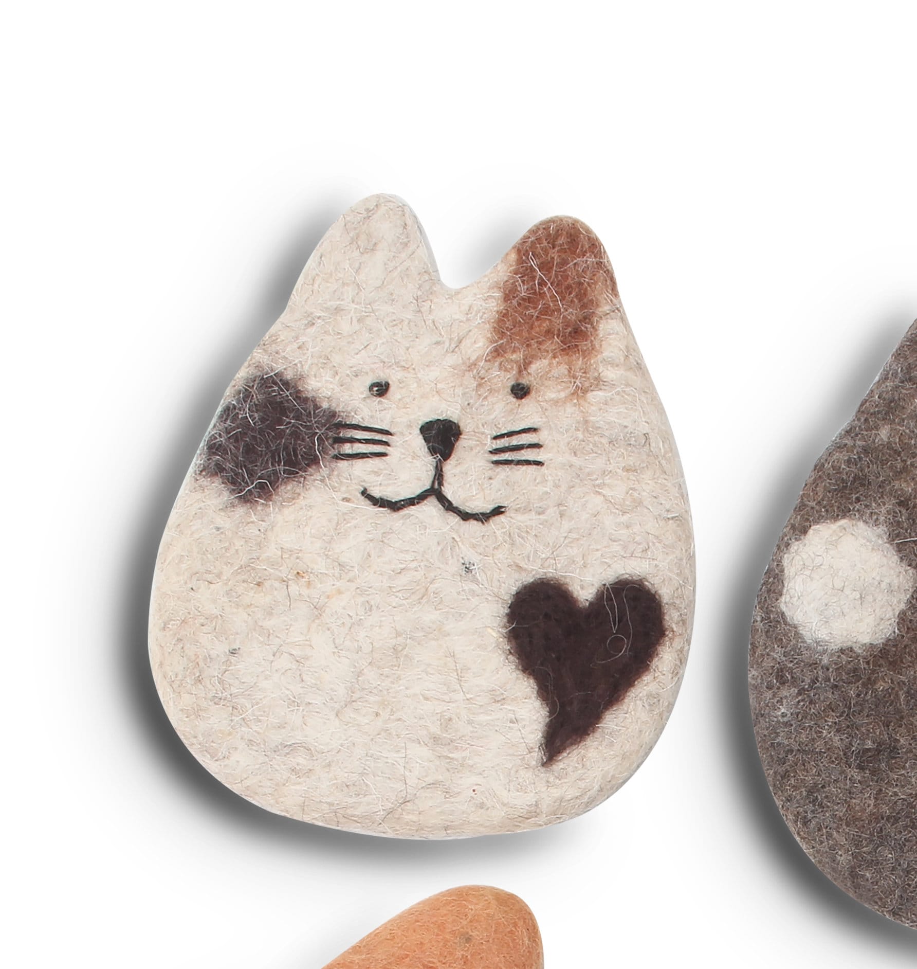Absorbent Handmade Cat Coasters-set of Four-4-wool Felt-gifts - Etsy Canada