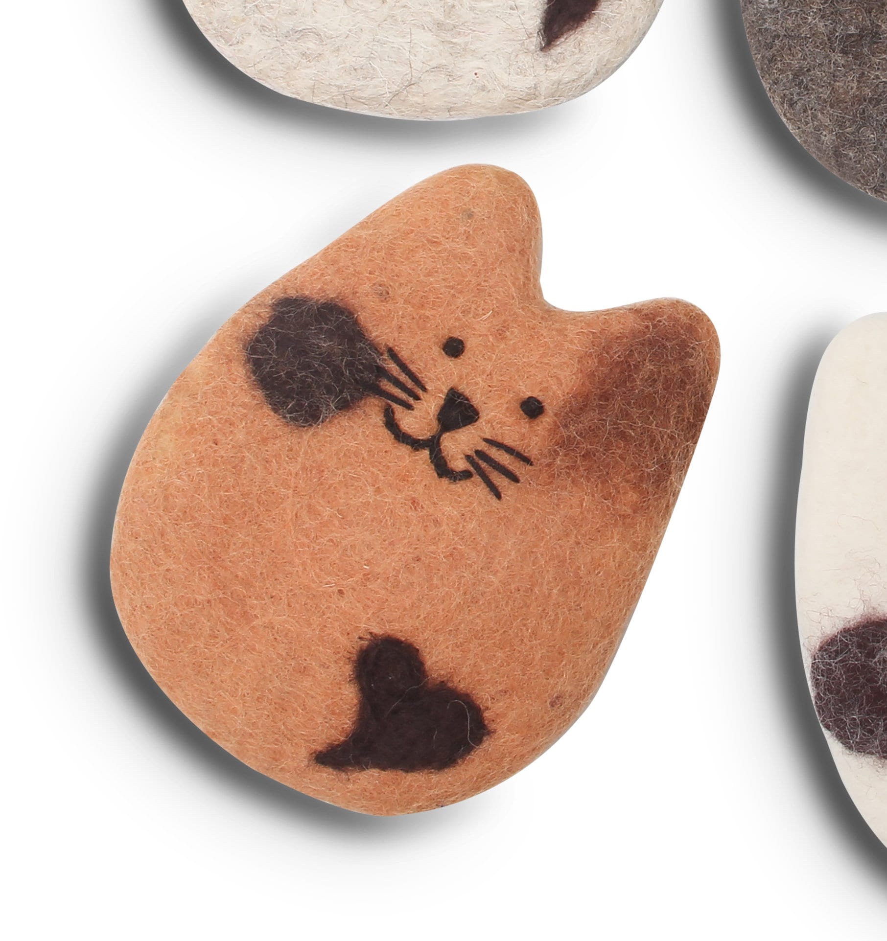 Absorbent Handmade Cat Coasters-set of Four-4-wool Felt-gifts - Etsy Canada