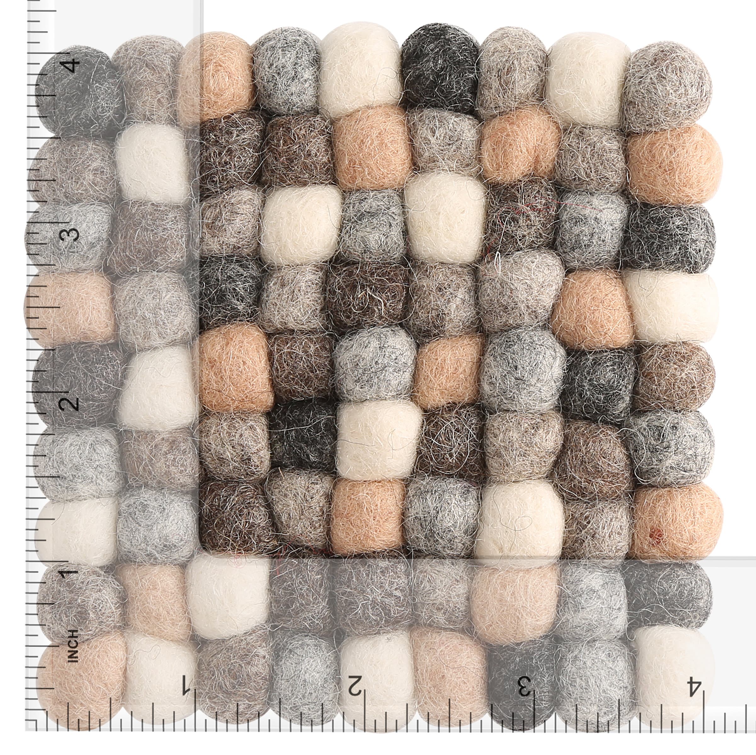 Neutral Coaster Set Felt Ball Coaster Set Pom Pom Coasters - Etsy