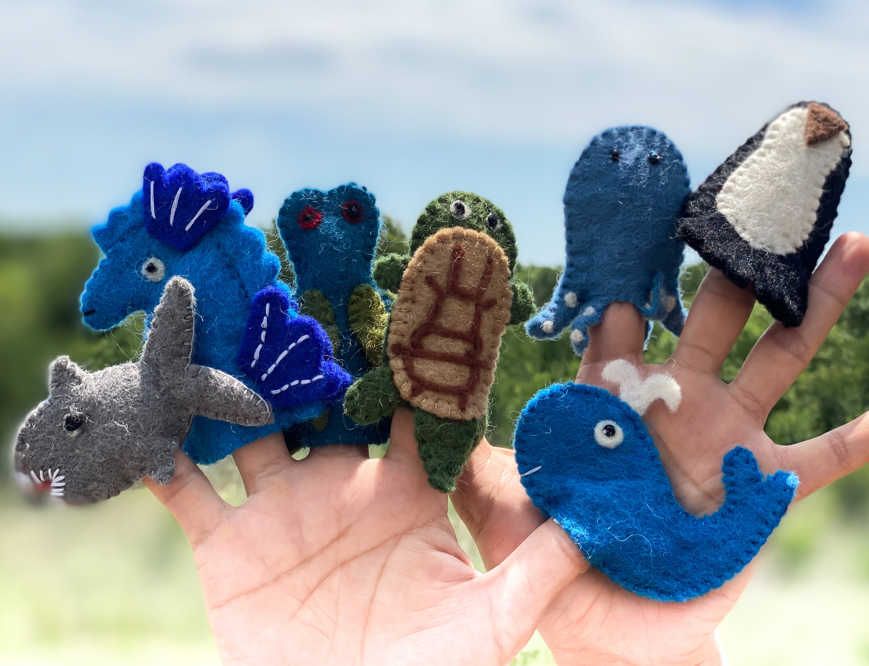 Water Animals Finger Puppets-children Puppets-quiet Toys-great | Etsy