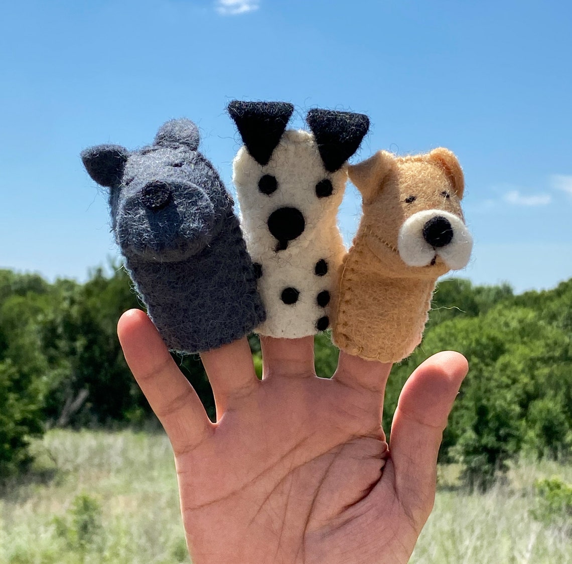 Three Dogs-finger Puppets-felt-children Puppets-quiet Toys-great to ...