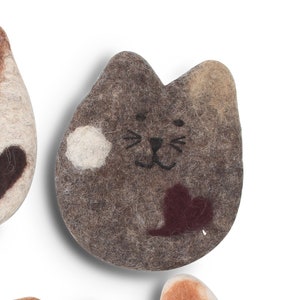 Absorbent Handmade Cat Coasters-set of Four-4-wool Felt-gifts for Cat ...