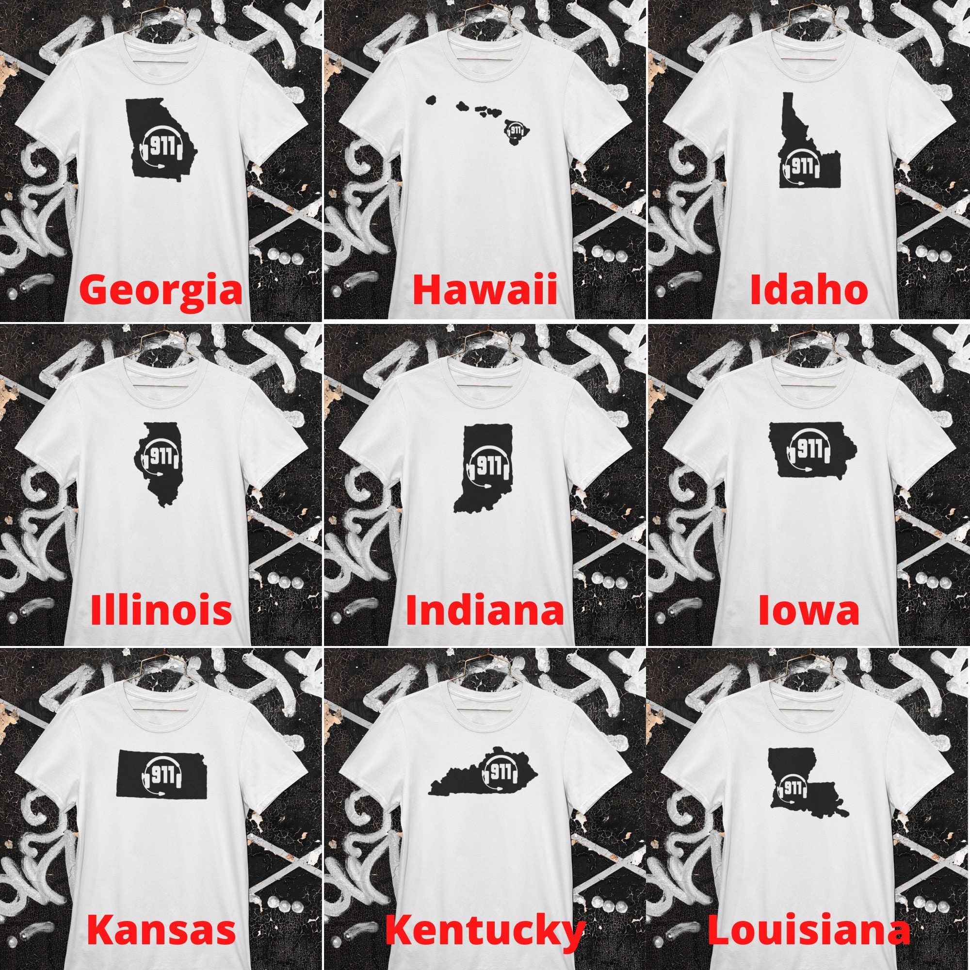 Custom State 911 Dispatcher Shirt 911 T Shirt All 50 States | Etsy