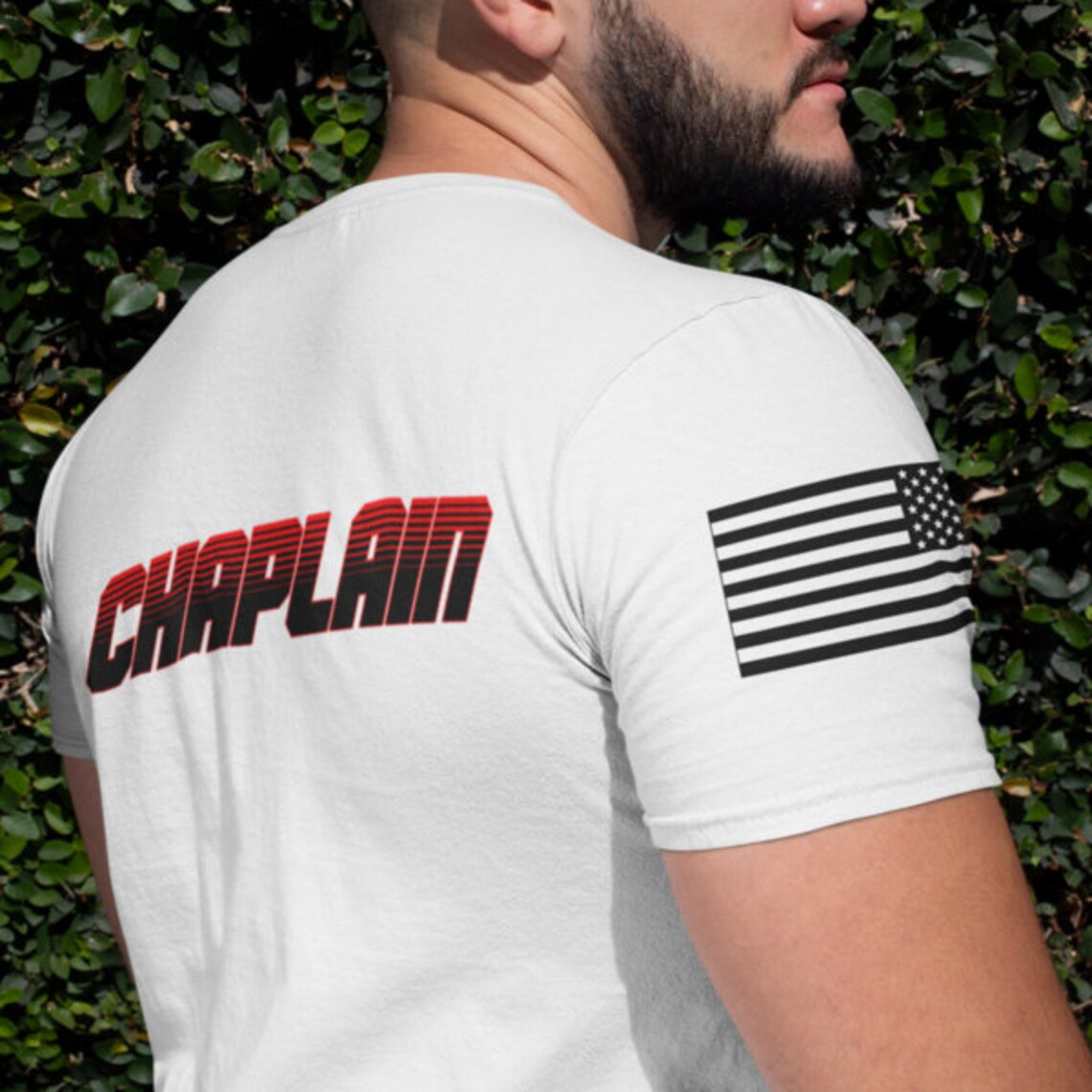 Fire Dept Chaplain T Shirt With Advancing US Flag and Chi Rho - Etsy