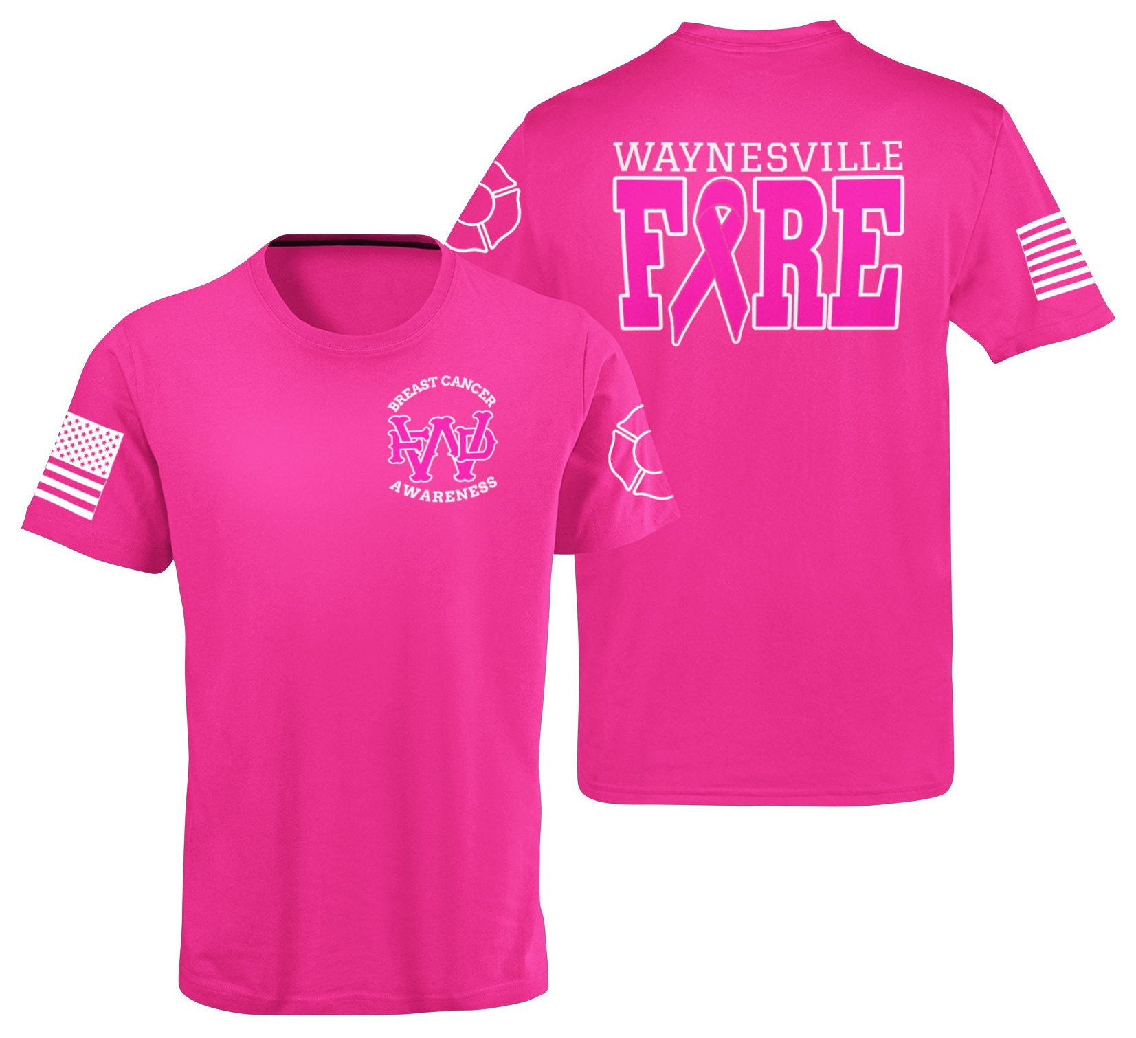 Pink Ribbon Fire Department Breast Cancer Awareness Unisex Uniform T ...