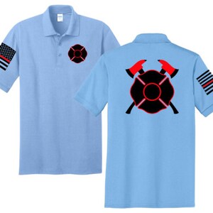 Customized Fire Department Firefighter Unisex Uniform Polo Shirts ...