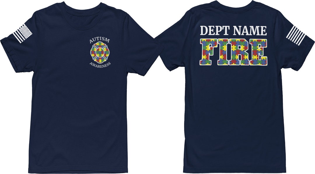 Customized Fire Department Autism Awareness Unisex T Shirts - Etsy