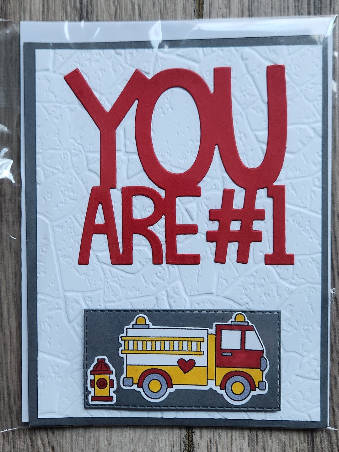 Thank You Card for First Responders, Red Line Fire Rescue Gift, Blank ...