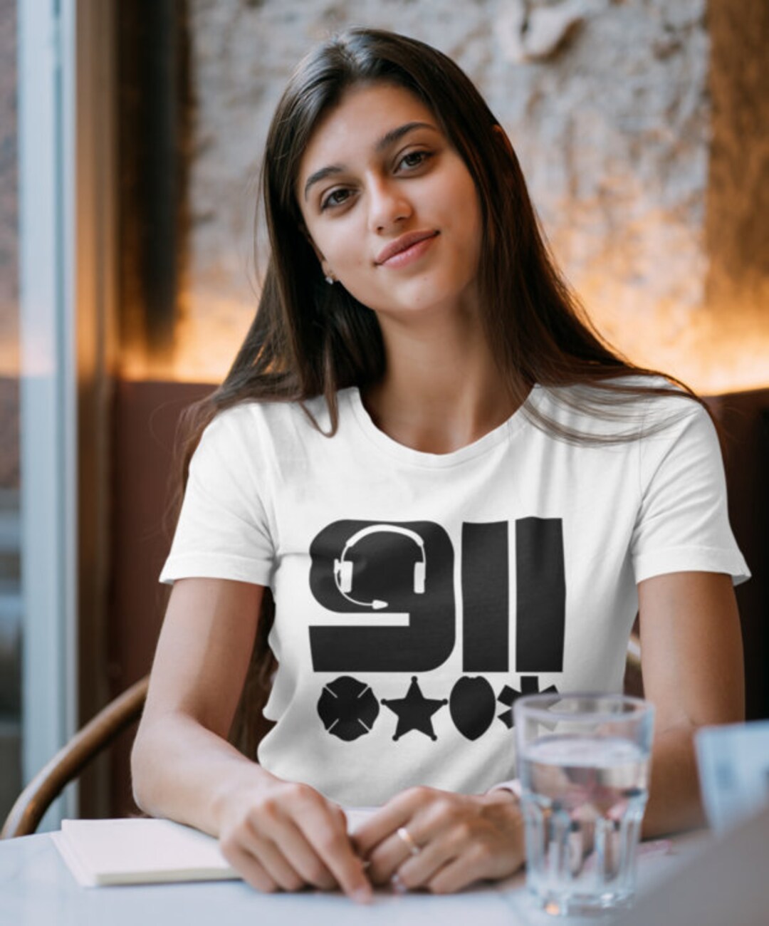 911 Headset & Badges Silhouettes Dispatcher T Shirt - 911 Call Takers ...